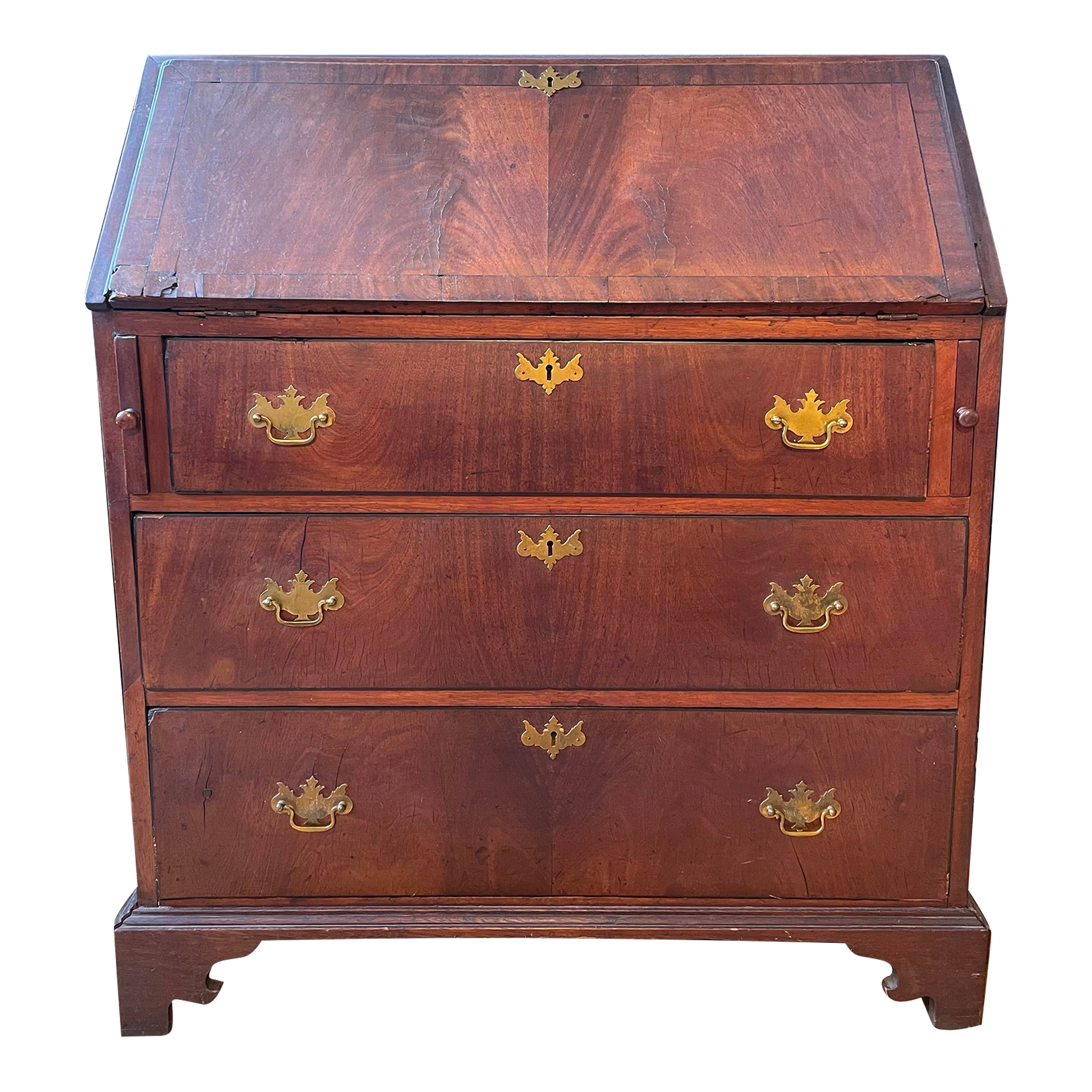 Antique 18th Century Drop Leaf Mahogany Desk | Tannersville Works
